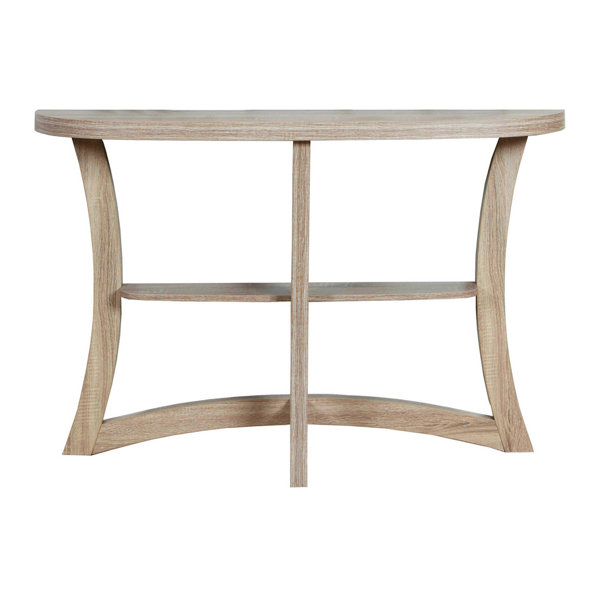 Benjara Fea 47 Inch Accent Table Console, Narrow Half Moon Curved Design, Taupe | Wayfair